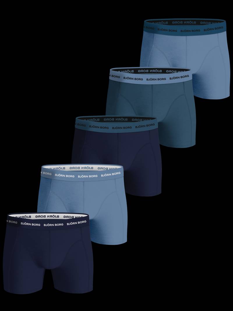 Cotton Stretch Boxer 5-pack - Herre - Blå, Marineblå | Björn Borg