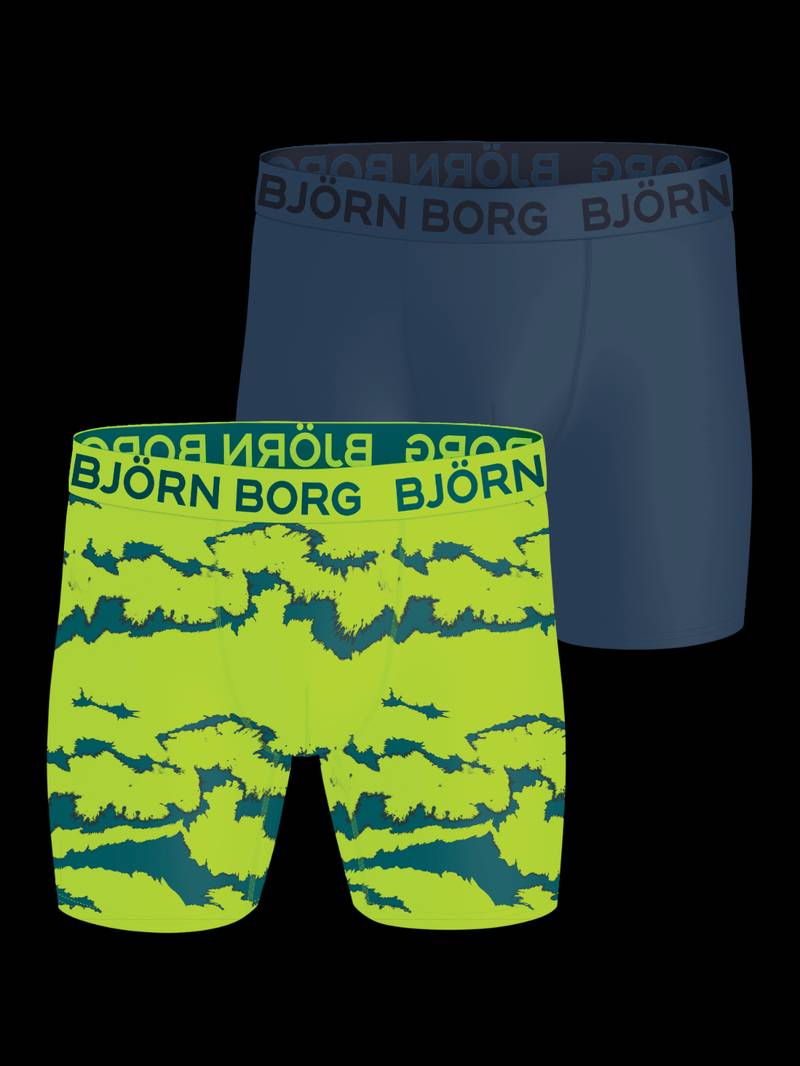 Sports Microfiber Boxers 2-pack - Heren - Print, Marine | Björn Borg