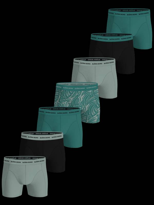 Cotton Stretch Boxers 7-pack - Black, Blue, Print, Grey | Björn Borg