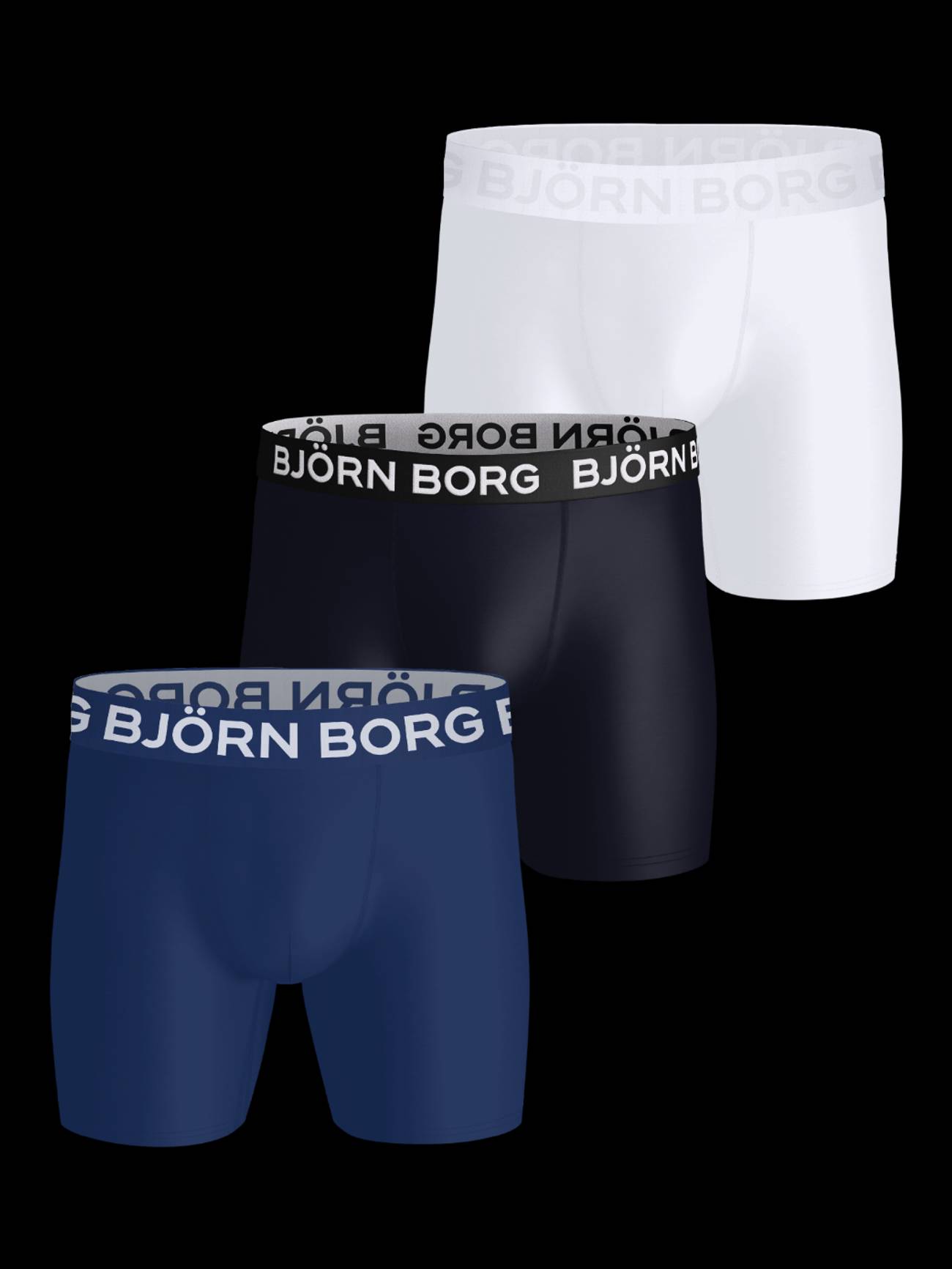 Sports Microfiber Boxers 3-pack - White, Navy Blue | Björn Borg
